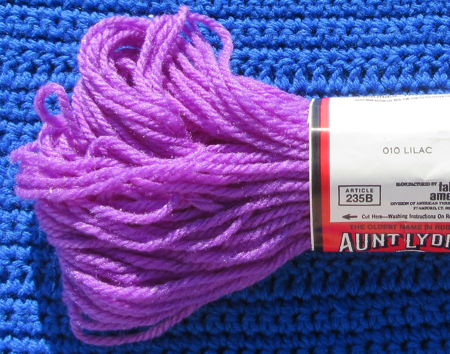 VINTAGE Aunt Lydia's Heavy Rug Yarn 100% Kodel Polyester 60 Yards 9 ...