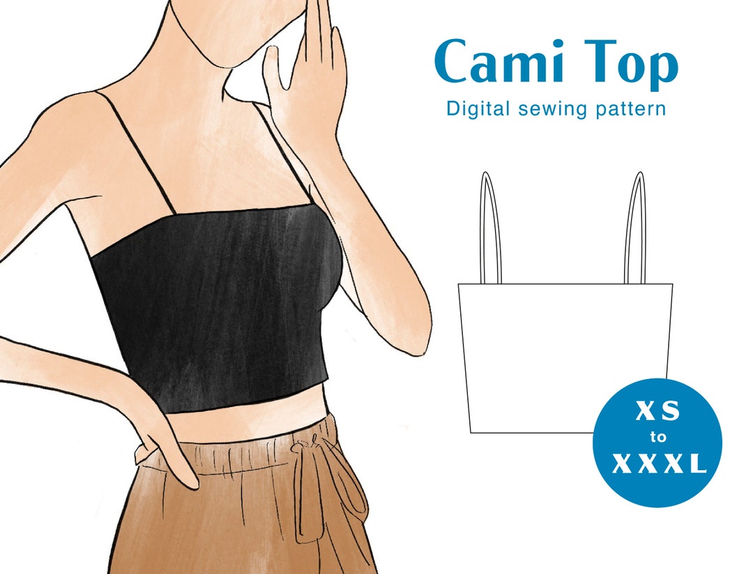 Cami Top Sewing Pattern - XS-XXXL - PDF Instant Download - Fitted Tube ...