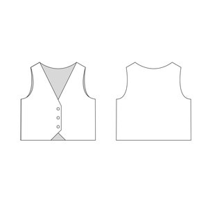 Cropped Vest Sewing Pattern - XS-XXXL - PDF Instant Download - Women's ...