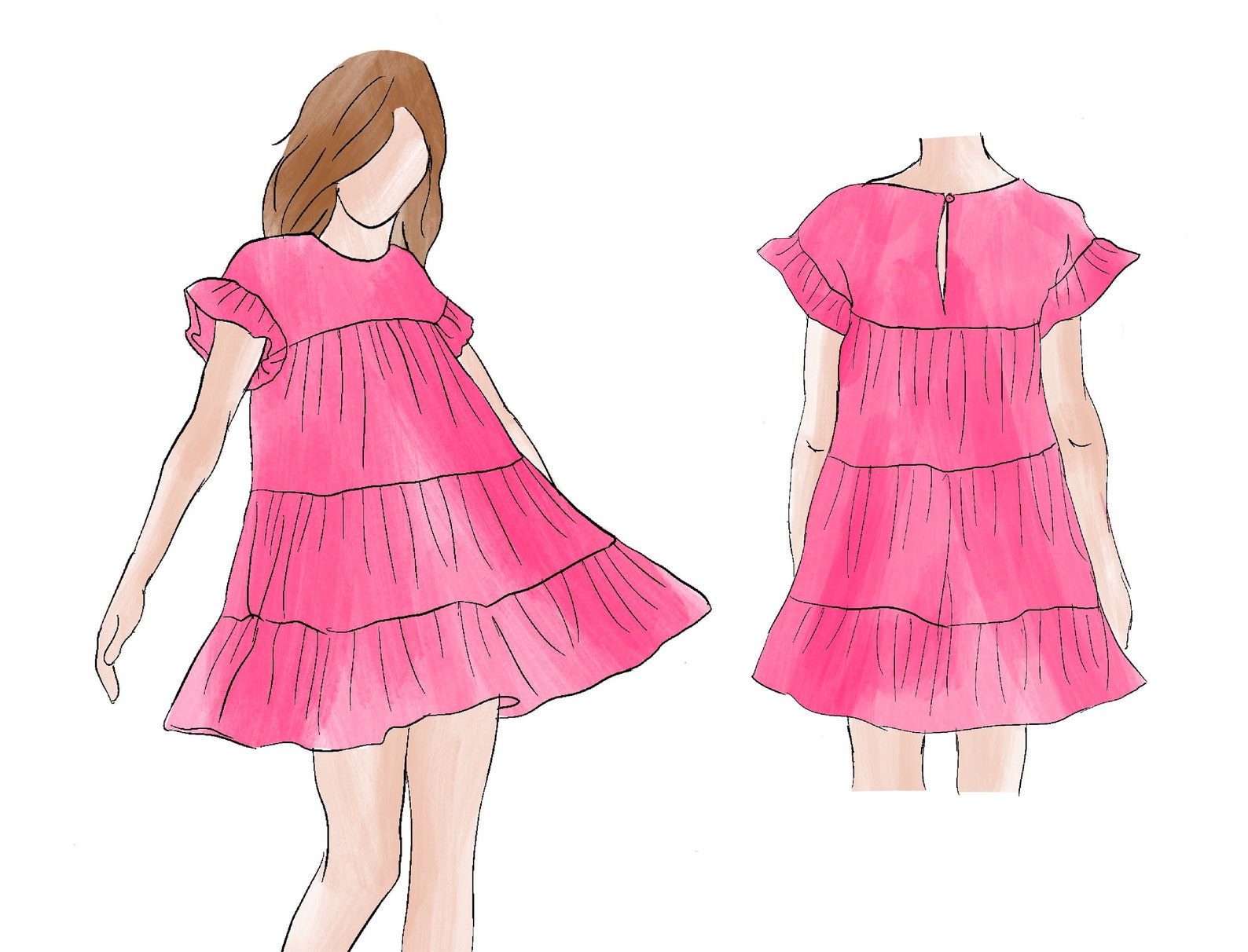 Smock Dress Sewing Pattern XS-XXXL PDF Instant Download - Etsy