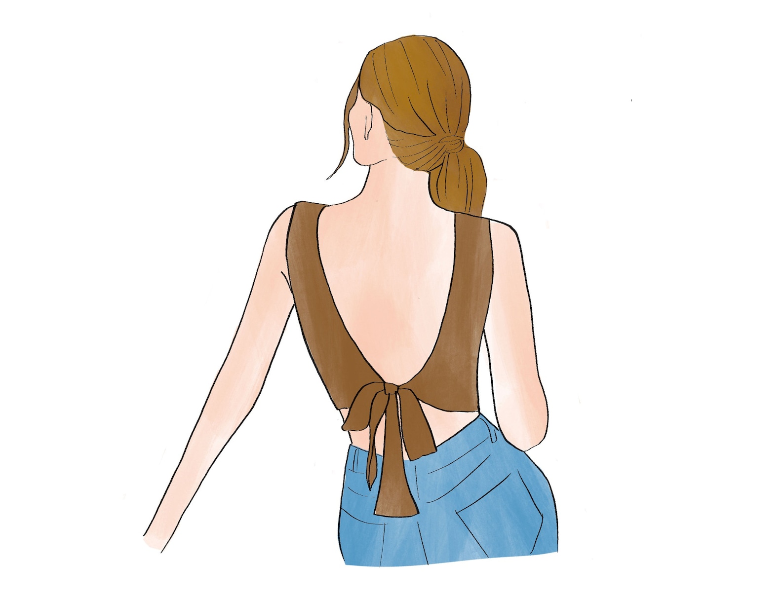 Open Back Top Sewing Pattern - XS-XXXL - PDF Instant Download - Women's ...