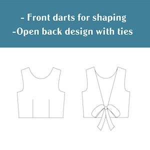 Open Back Top Sewing Pattern - XS-XXXL - PDF Instant Download - Women's ...