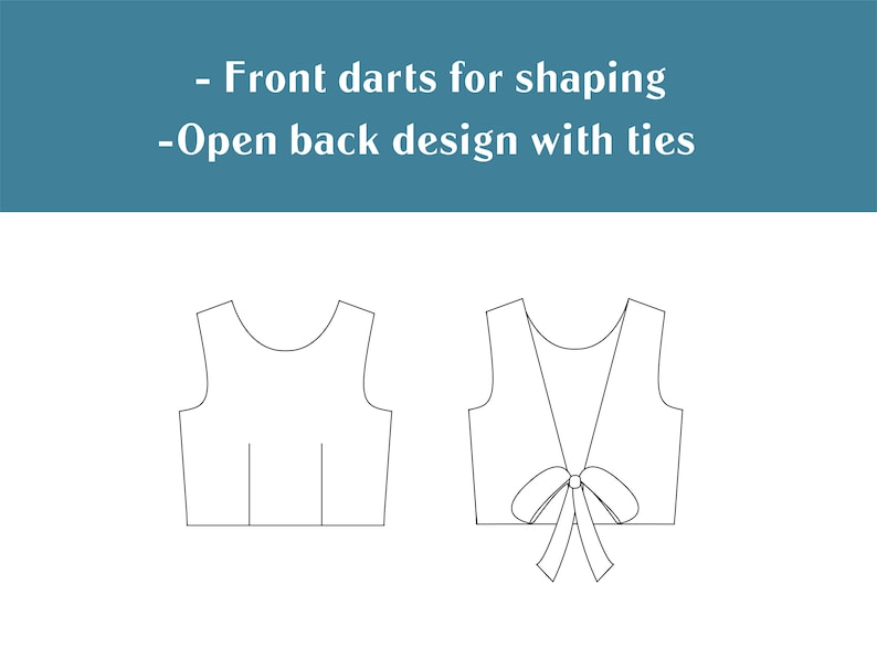 Open Back Top Sewing Pattern - XS-XXXL - PDF Instant Download - Women's ...