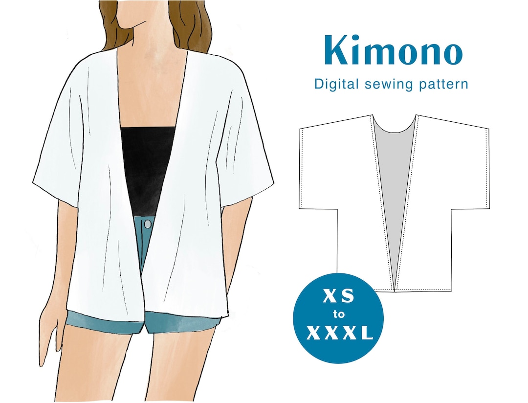Summer Kimono Sewing Pattern - XS-XXXL - PDF Instant Download - Loose ...