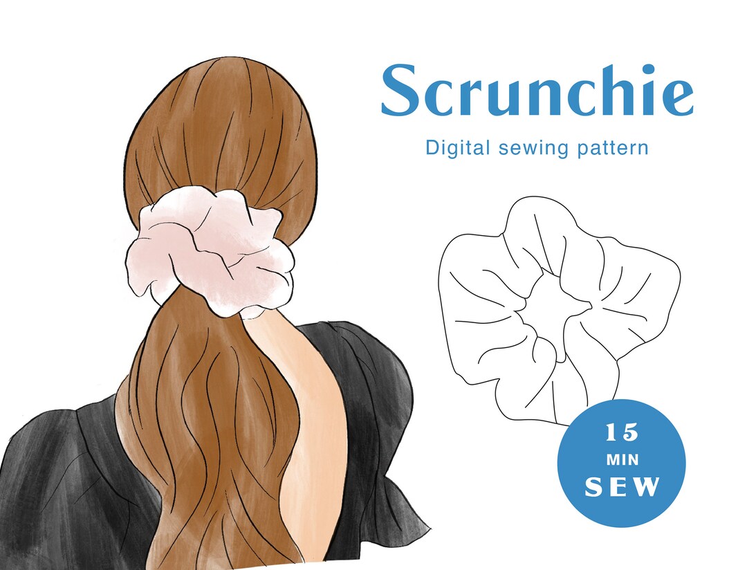 Scrunchie Sewing Pattern Trendy Style PDF Instant Download Women's ...