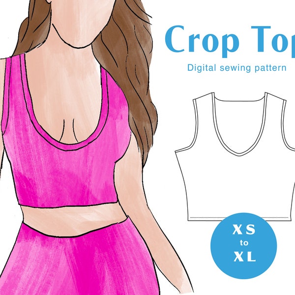 Crop Top Sewing Pattern - Etsy