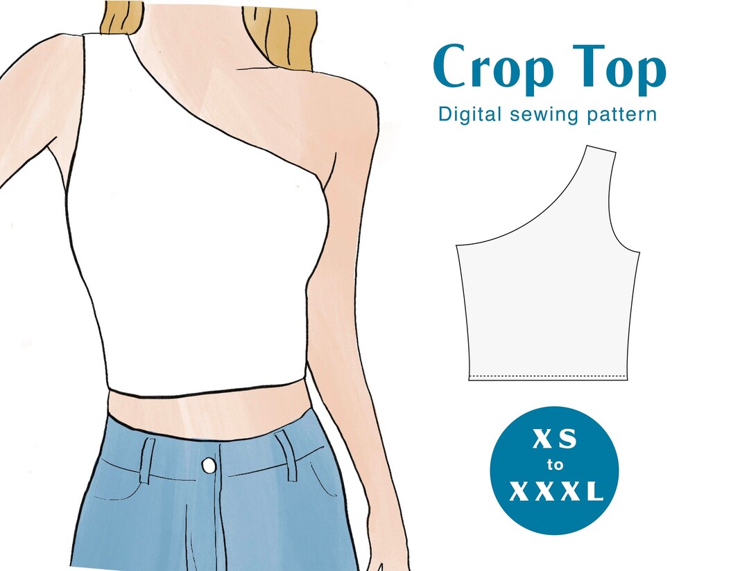 Crop Top Sewing Pattern - XS-XL - PDF Instant Download - Knit ...