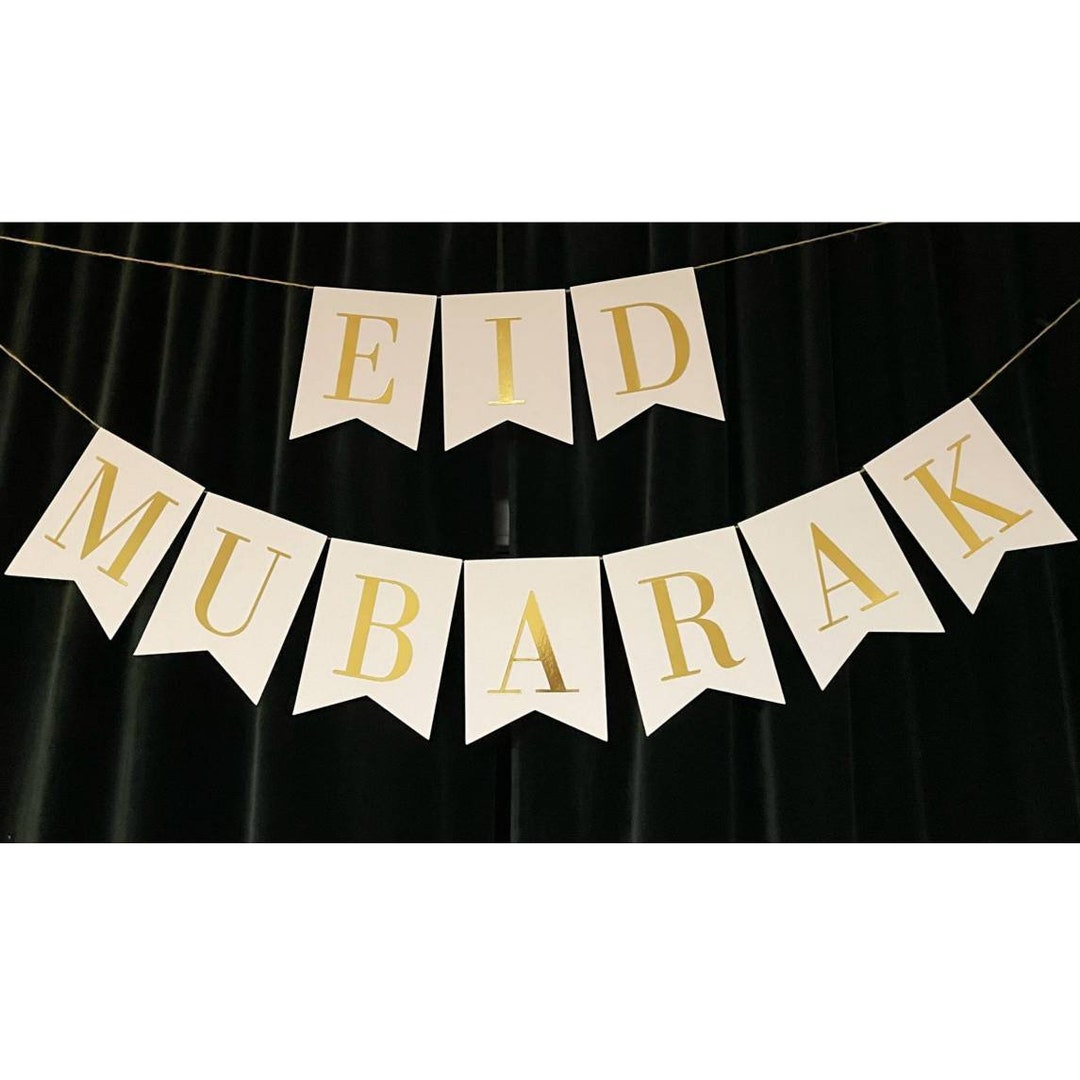 Eid Mubarak Garland Eid Mubarak Banner Ramadan Mubarak Muslim Decor ...