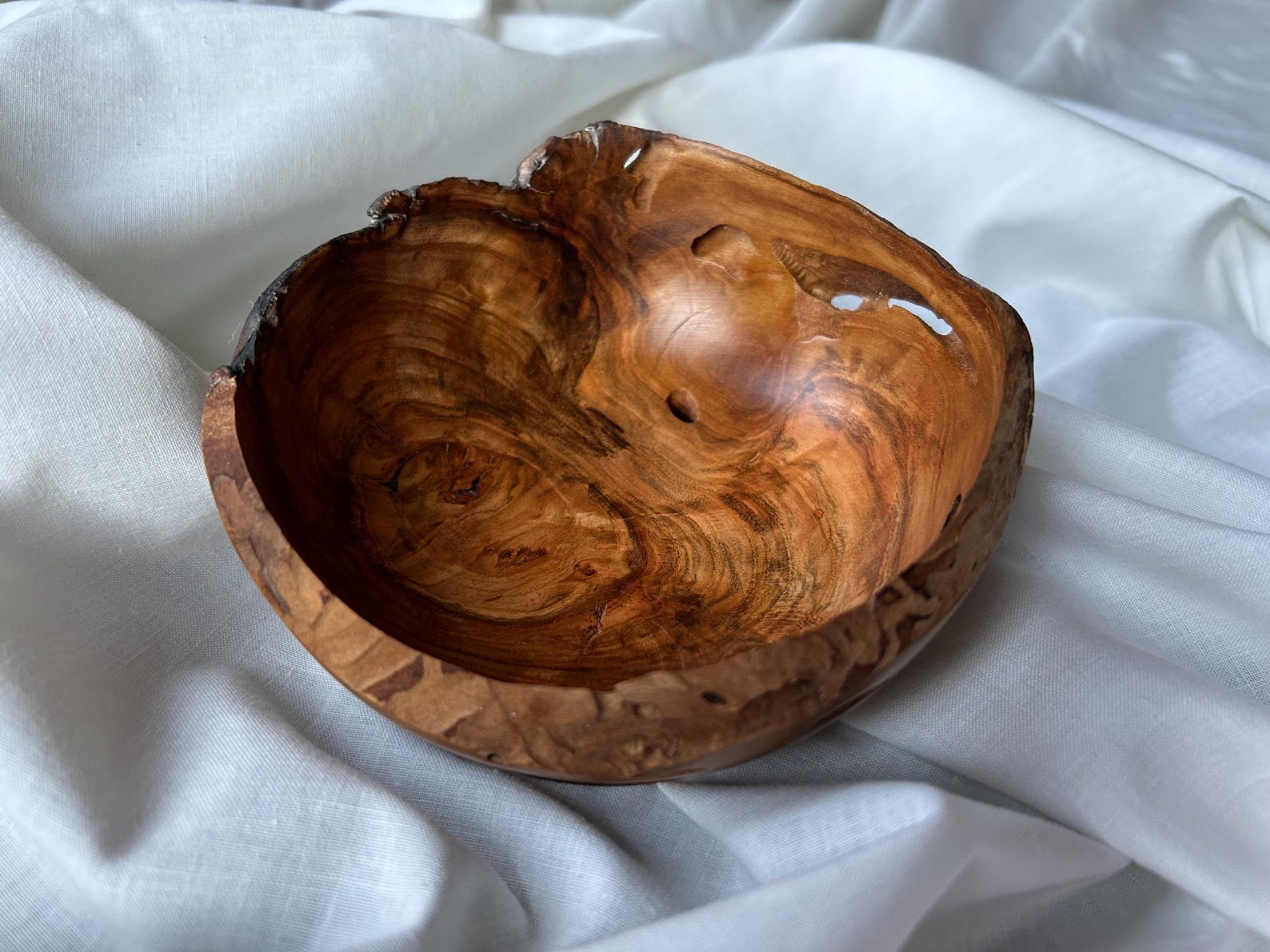 Apricot Burl Wood Bowl - Etsy