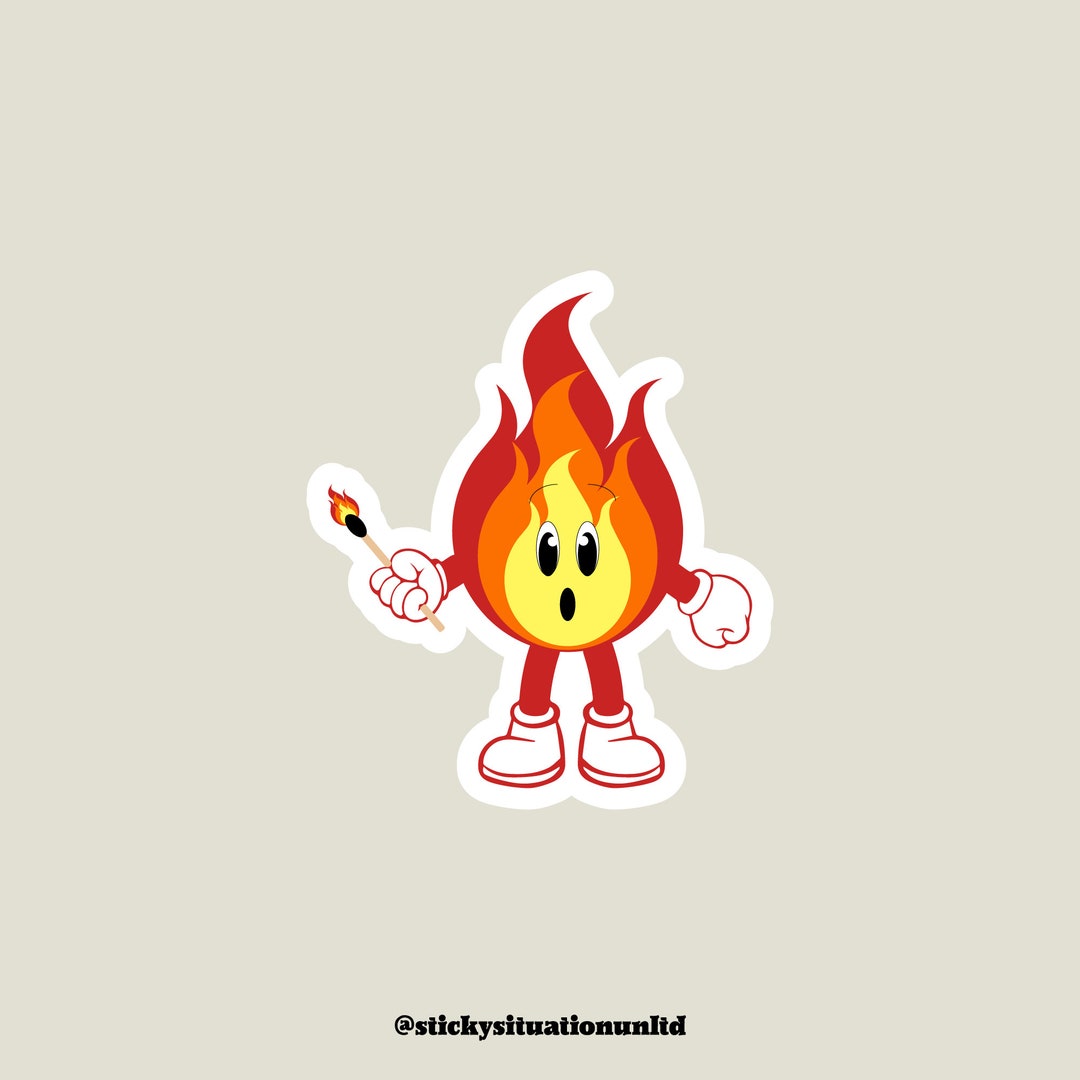 Chibi Flame Vinyl Sticker | Flame Die Cut Sticker | Laptop Sticker ...