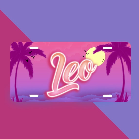 Leo Airbrush License Plate Sticker Zodiac Sticker Die Cut - Etsy