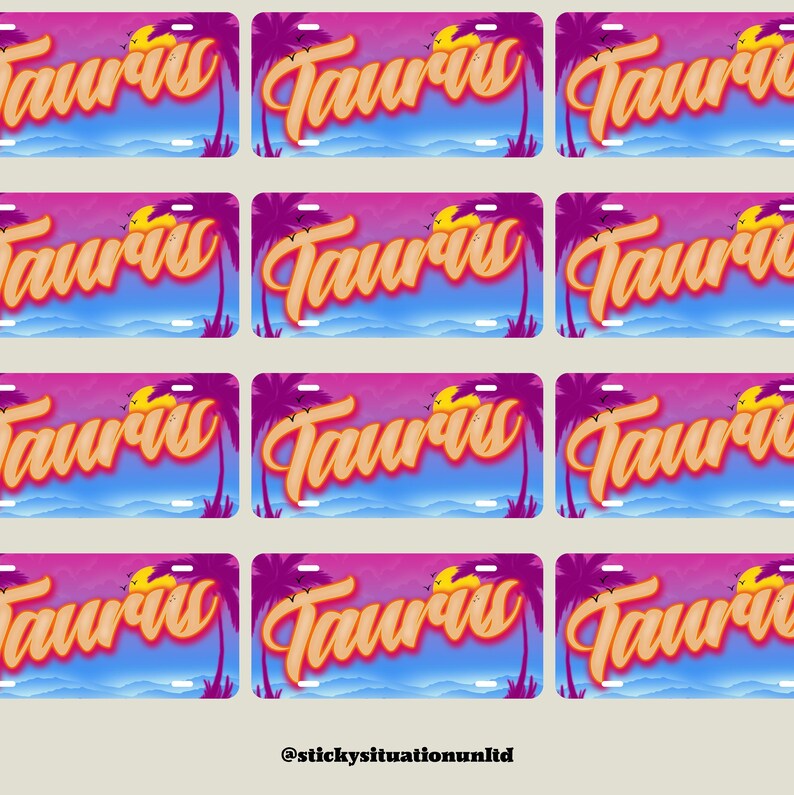 Taurus Airbrush License Plate Sticker | Zodiac Sticker | Die Cut ...