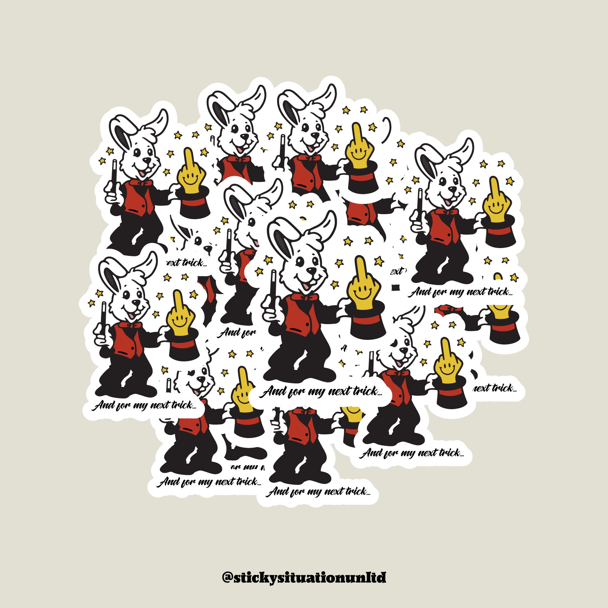 The Magician Vinyl Sticker Rabbit Sticker Bunny Laptop Sticker Water ...