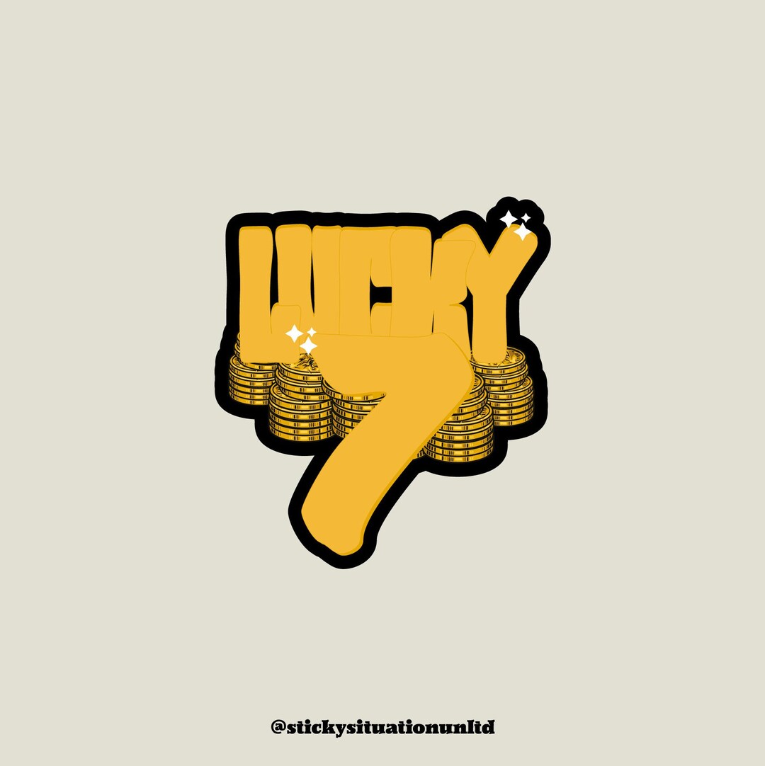 Lucky Number 7 Vinyl Sticker | Die Cut Sticker | Laptop Sticker | Water ...