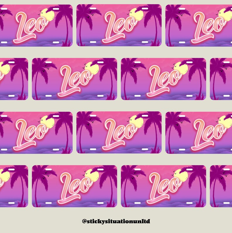 Leo Airbrush License Plate Sticker | Zodiac Sticker | Die Cut | Laptop ...