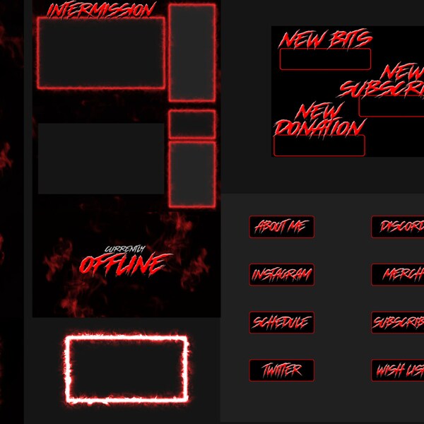 Twitch Overlays Animated Red - Etsy