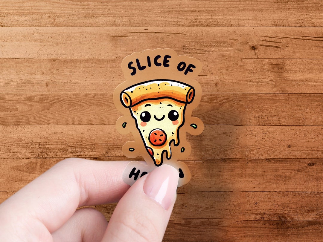 Cute Pizza Slice Sticker, Foodie Decal, Kawaii Pizza, Laptop Sticker ...