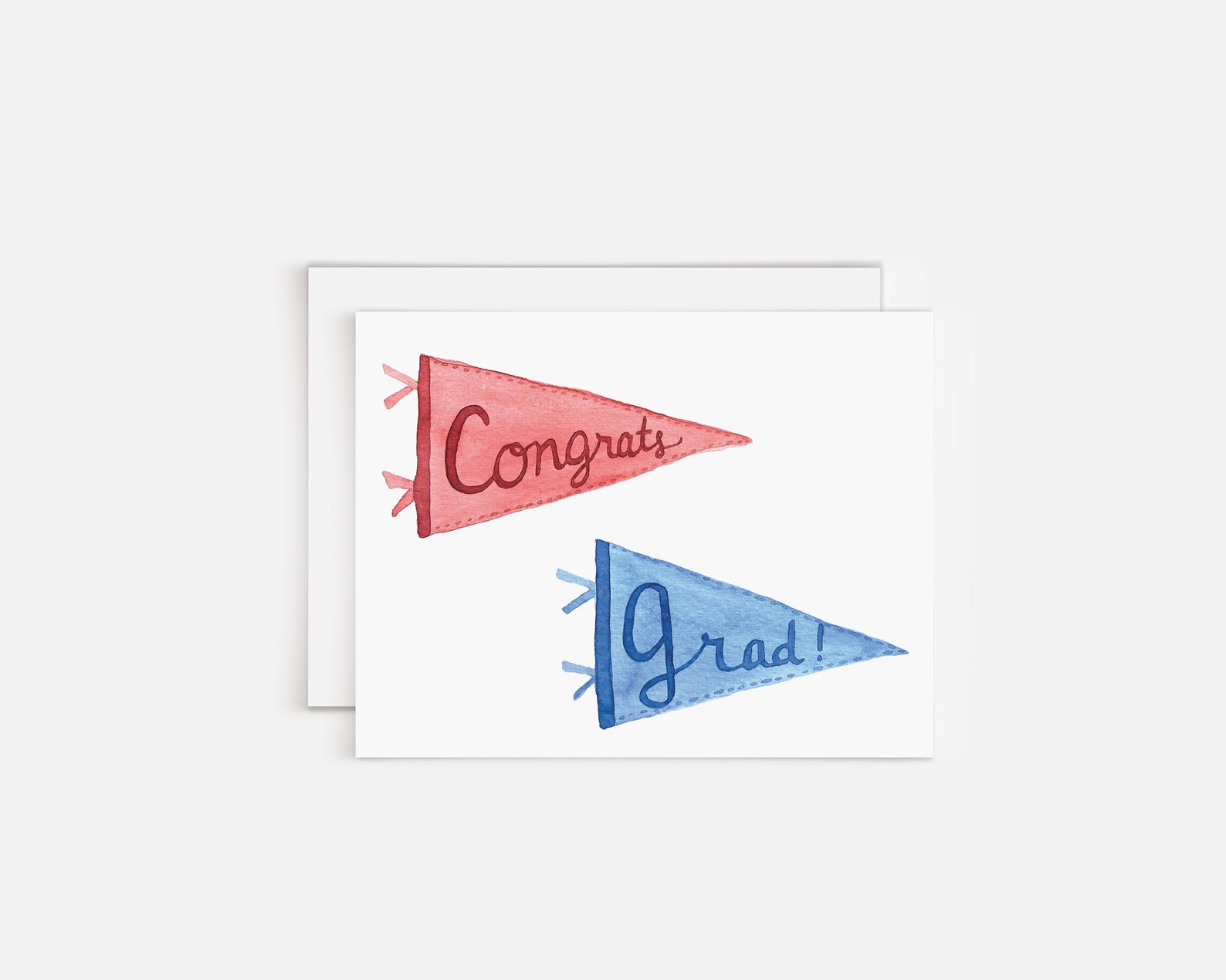 Congrats Grad! Pennant Banners Watercolor Graduation Card - Etsy