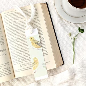 Watercolor Art Print Bookmarks With Silk Chiffon Ribbon | Bird ...