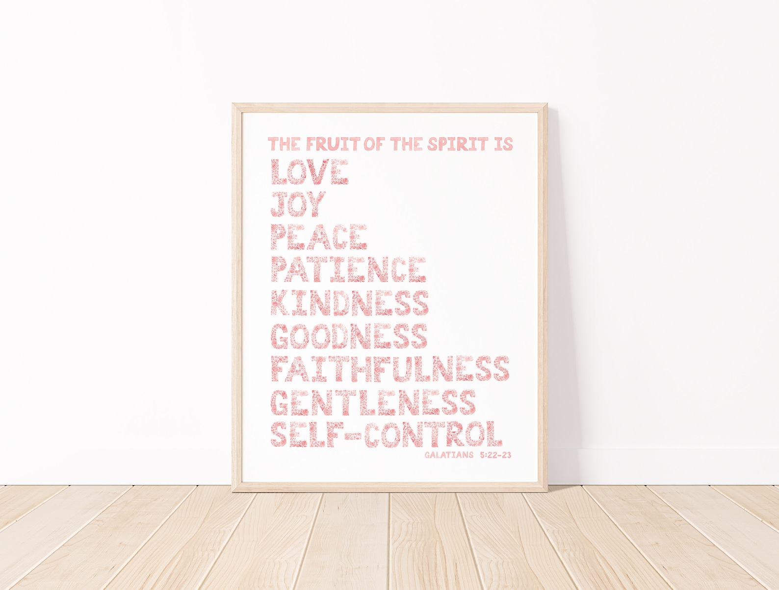 The Fruit of the Spirit Bible Verse Art Print 11x14 in Pink or Blue ...