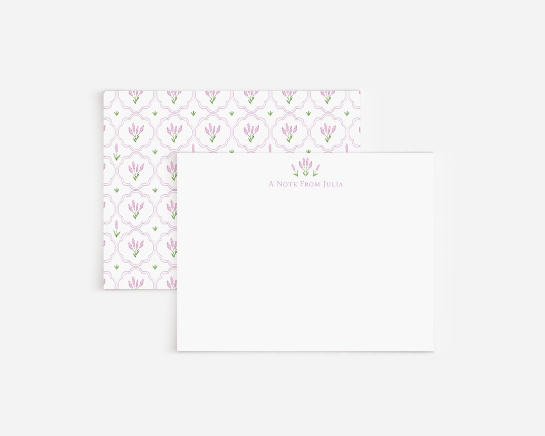 Purple Watercolor Flowers Personalized Stationery Set | Watercolor ...