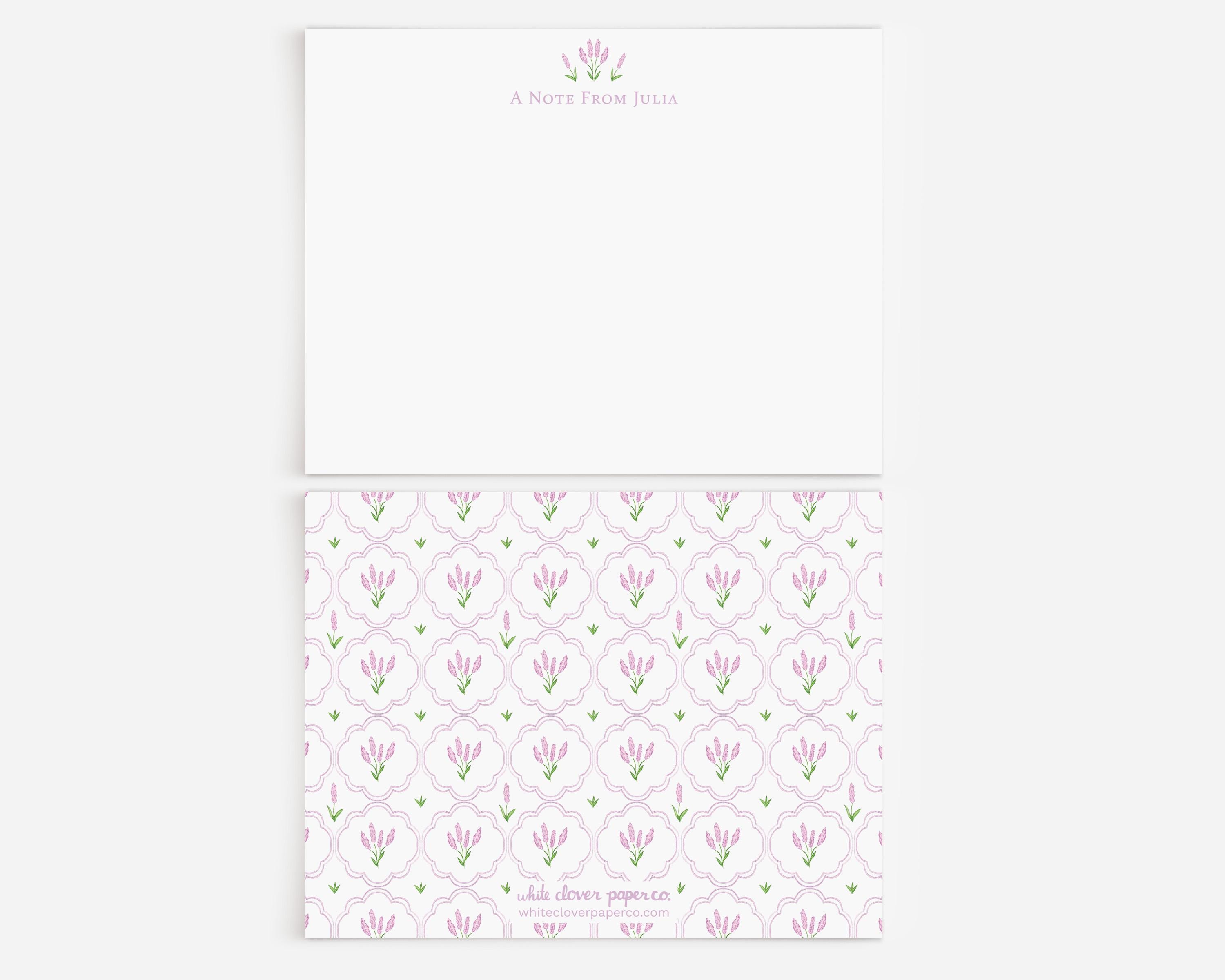 Purple Watercolor Flowers Personalized Stationery Set | Watercolor ...