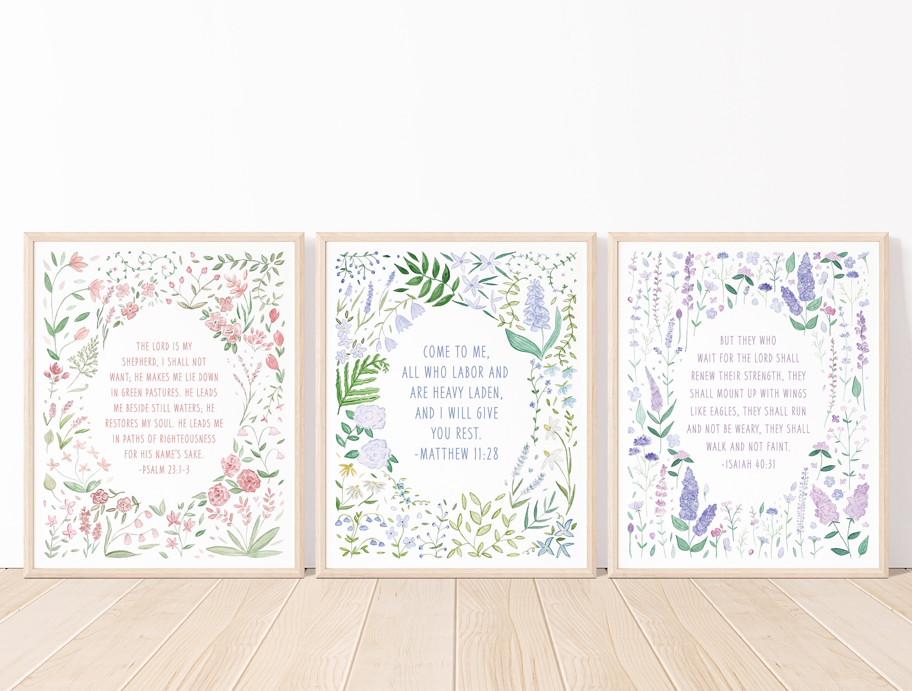 Custom Bible Verse Art Print Floral Scripture Verse Wall Art ...
