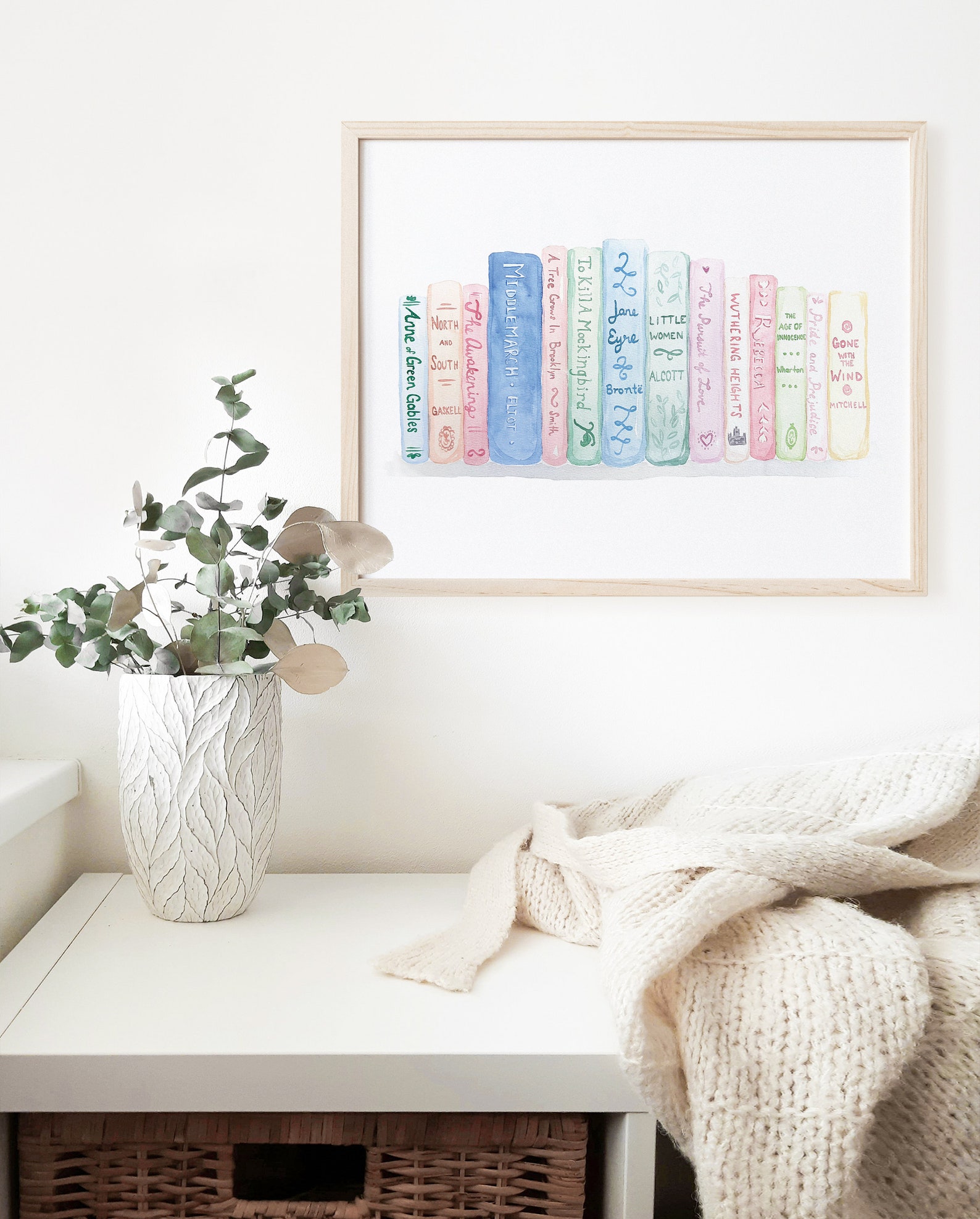 Classic Books by Women Literary Watercolor Art Print | Colorful ...