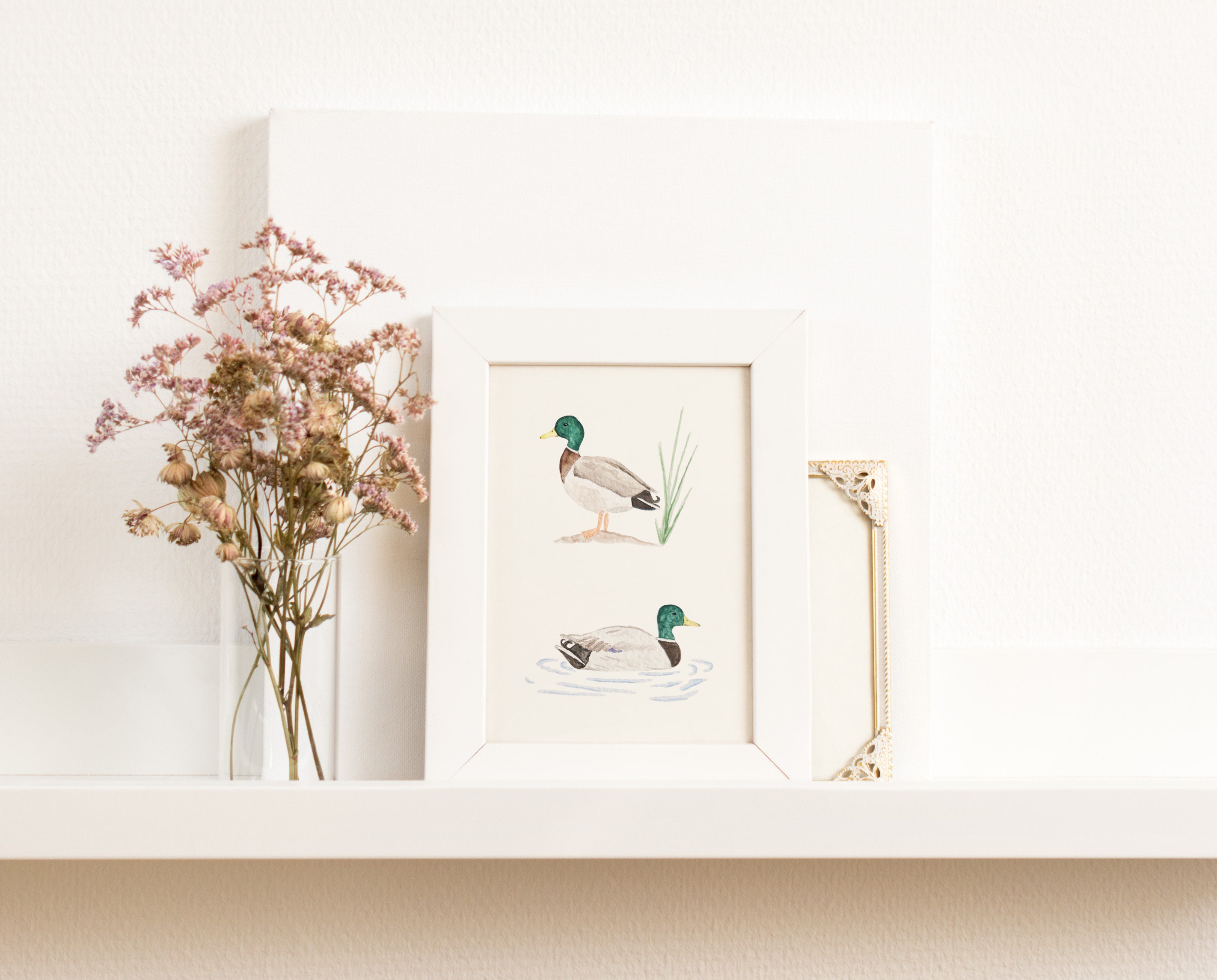 Mallard Ducks Tiny 5x7 Watercolor Art Prints | Duck Nursery Wall Art ...