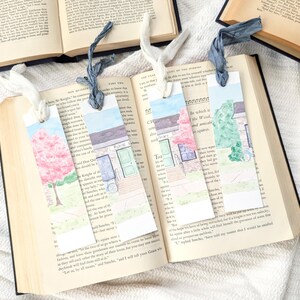 Watercolor Art Print Bookmarks With Silk Chiffon Ribbon | Book Themed ...
