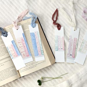 Watercolor Art Print Bookmarks With Silk Chiffon Ribbon | Book Themed ...