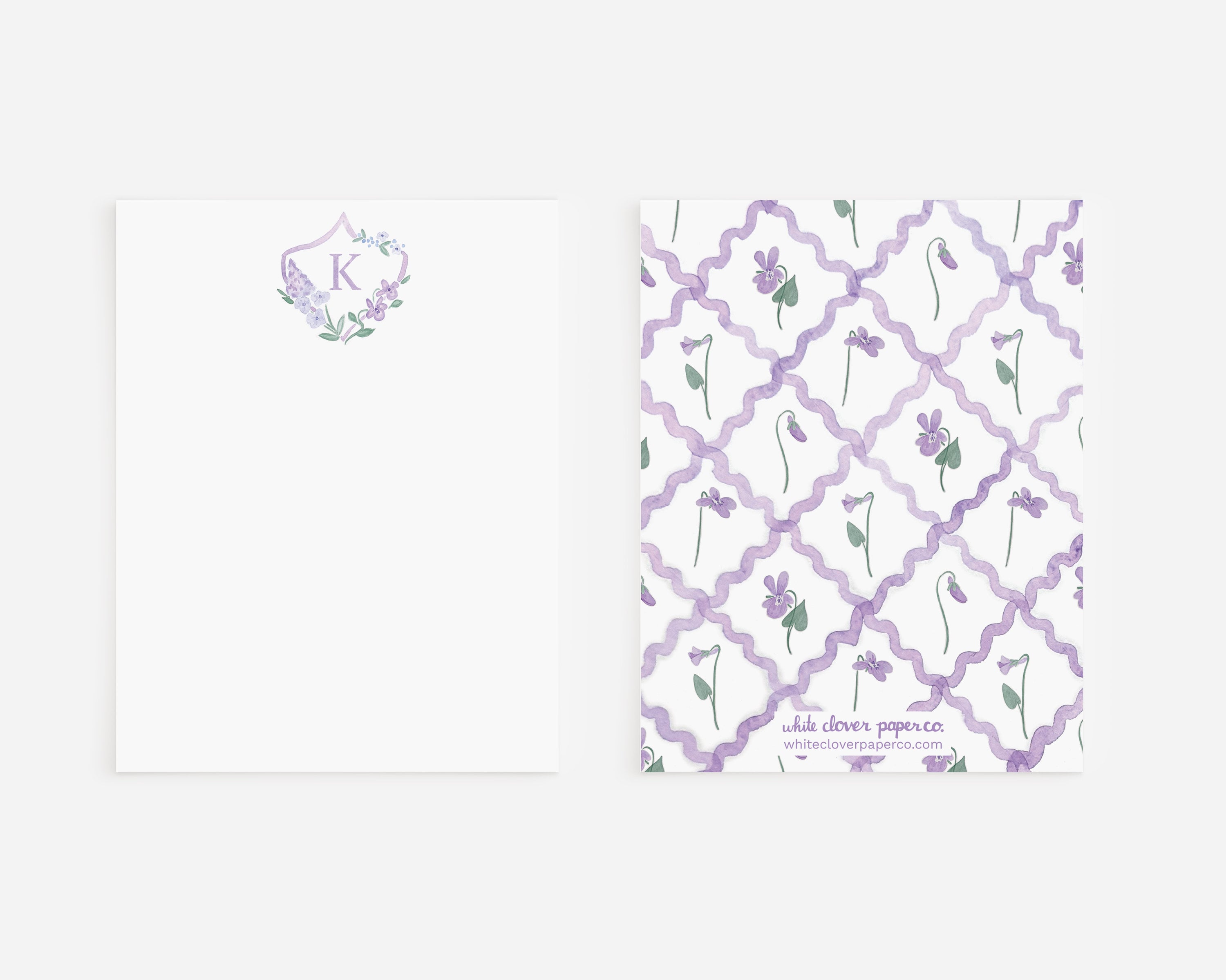 Personalized Watercolor Stationery Set Set of Monogrammed Flat Cards ...