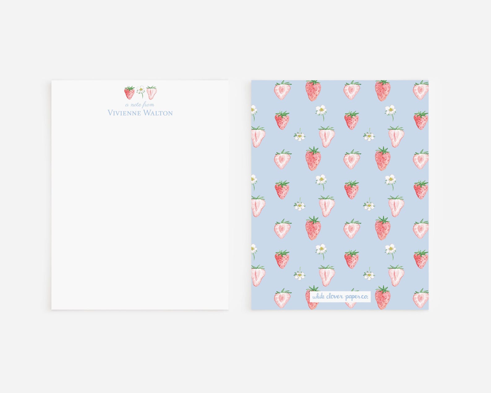 Watercolor Strawberries Personalized Stationery Set | Feminine Note ...