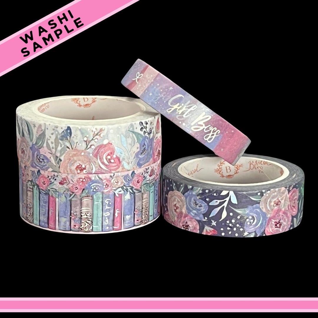 Girl Boss Washi Sample Set, Hand-drawn Floral and Leaf Illustrations ...