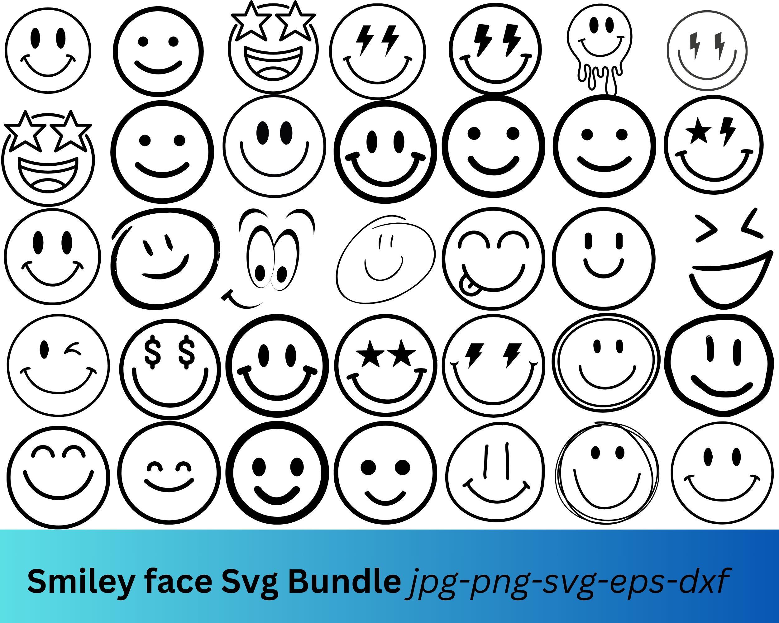 Smiley Face Svg Bundle,smiley Face Svg Png Bundle,emoji Face SVG Bundle ...