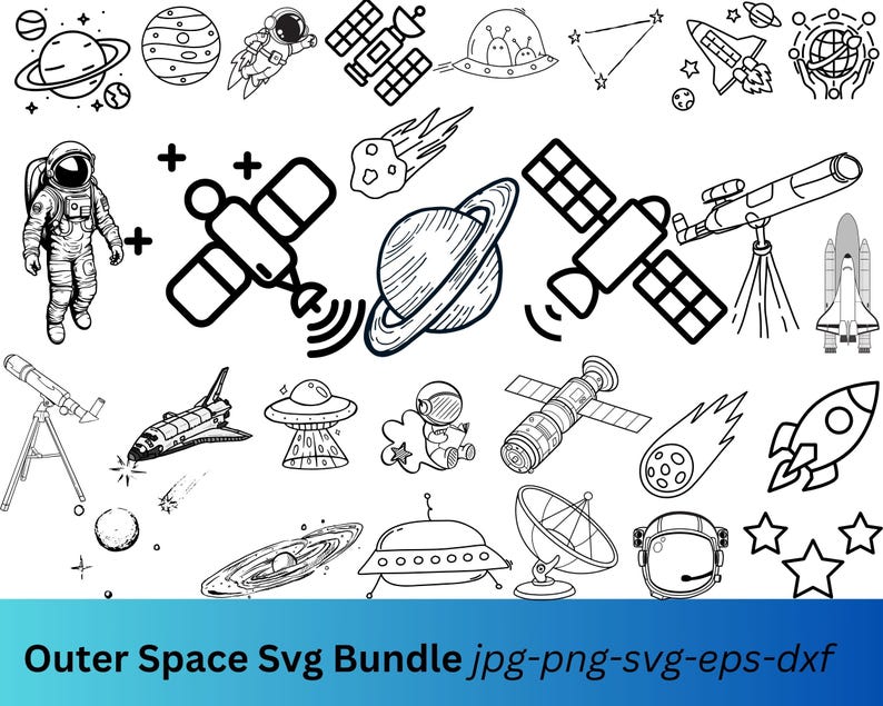Outer Space Svg,moon Svg Science Rocket Svg PNG JPG, Planet Svg,galaxy ...