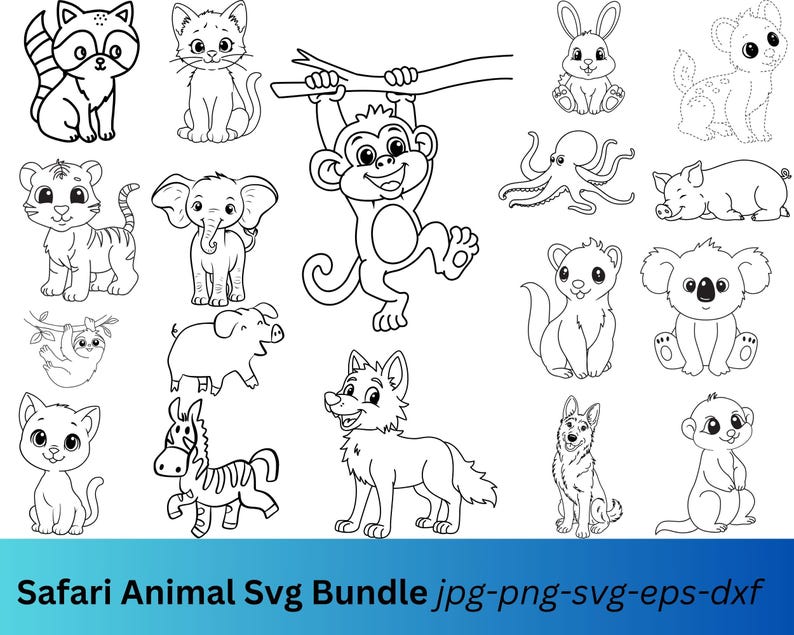 Safari Animals SVG Cute Animal,safari Animal Plotter File Svg Dxf Png ...