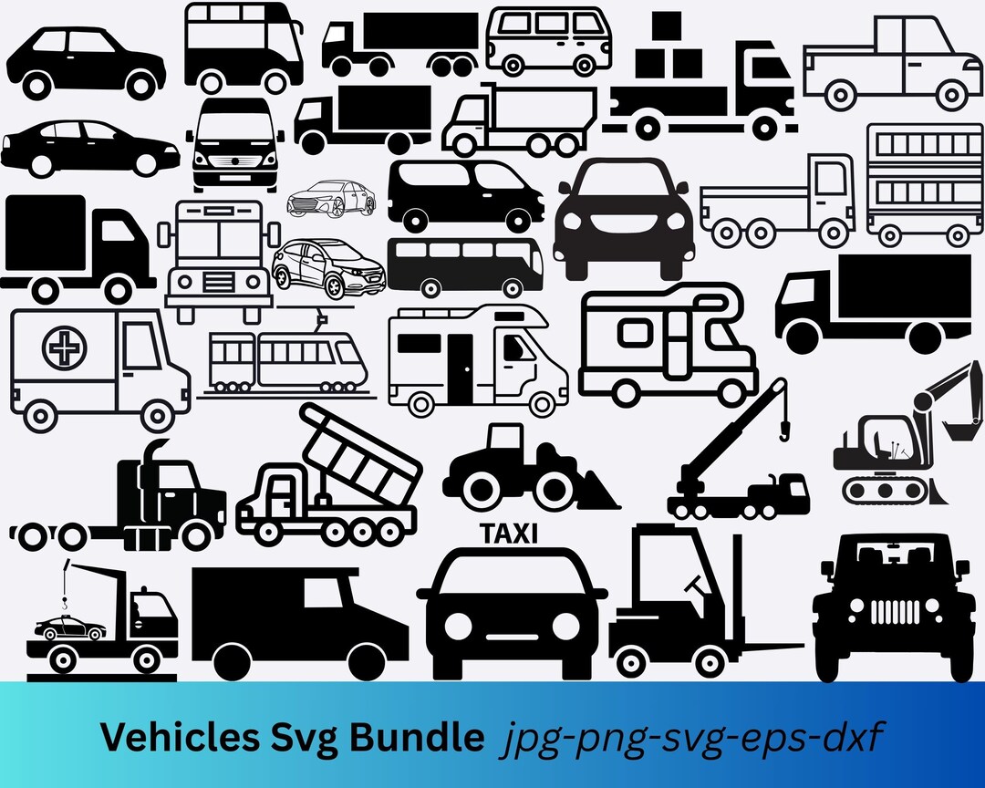 Vehicles Svg Bundle,construction Vehicle SVG Bundle,transportation Svg ...