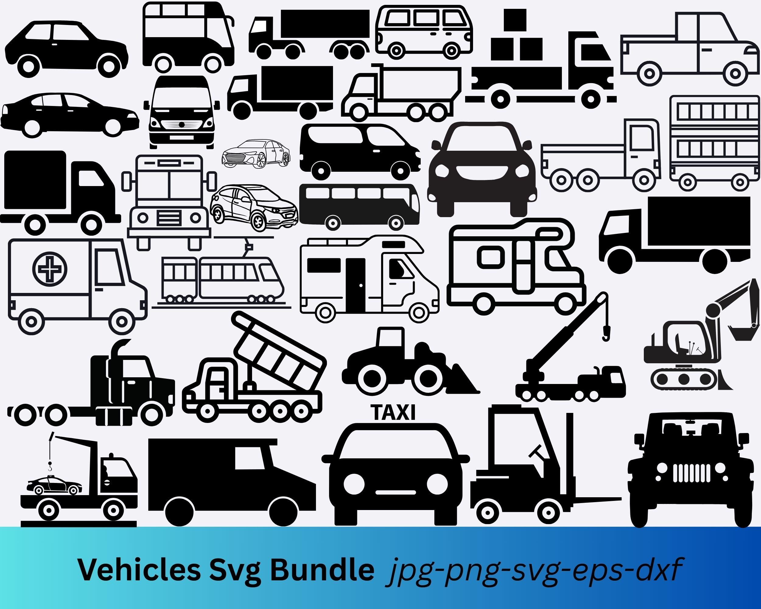 Vehicles Svg Bundle,construction Vehicle SVG Bundle,transportation Svg ...