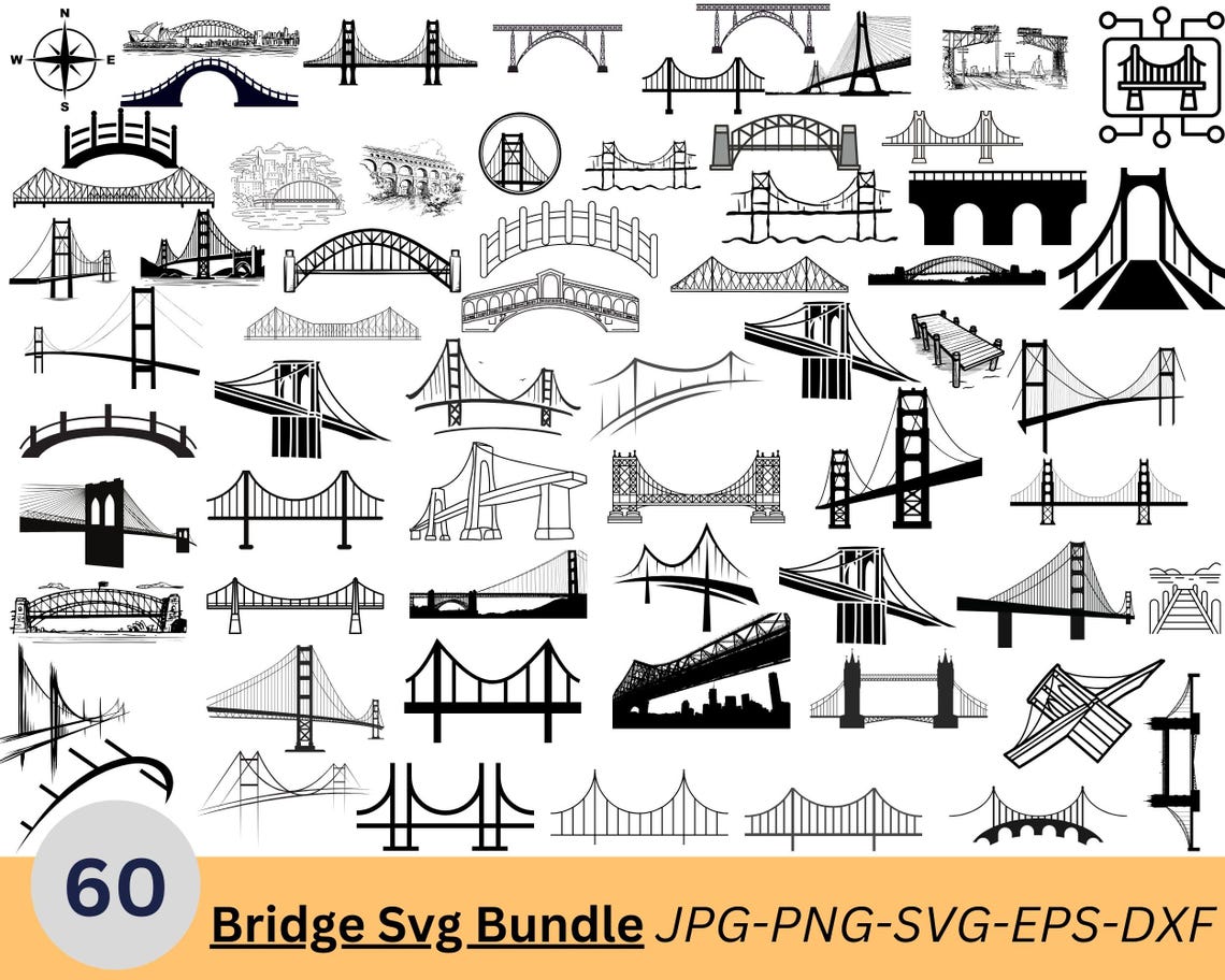 60 Bridge Svg, Bridge Png Bundle, Building Bridge Svg, Bridge Art ...