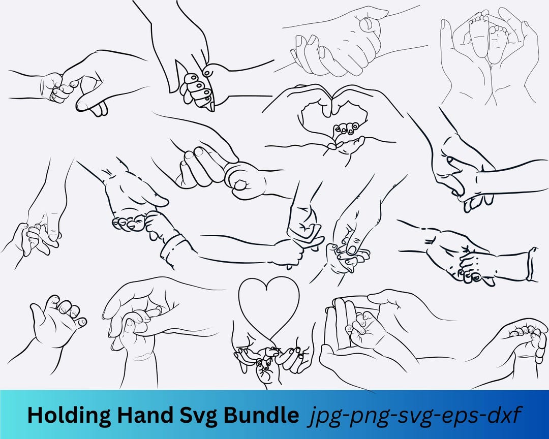 Holding Hands Svg Bundle, Couple Hands Svg for Cricut, Pinky Hold Svg ...