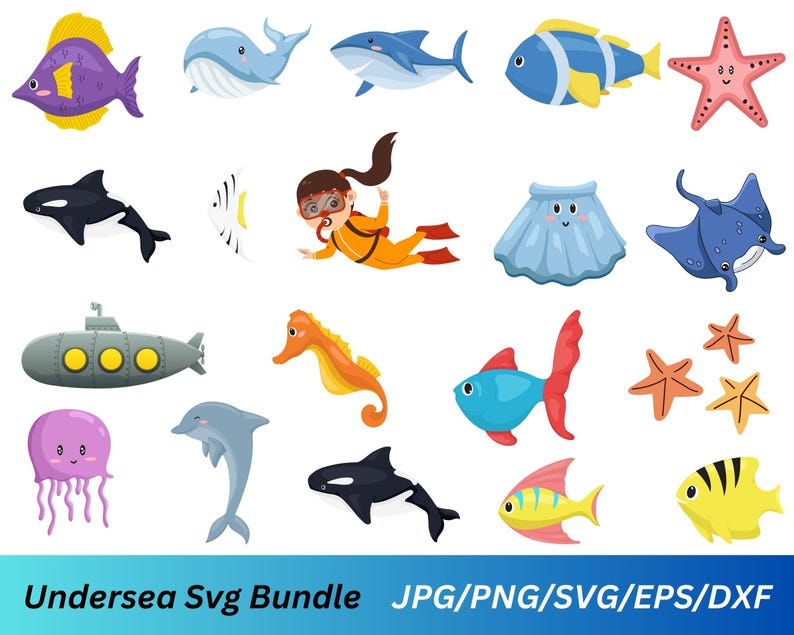 Under the Sea Svg Bundle,under the Sea Png Bundle, Mermaid Svg,sea ...