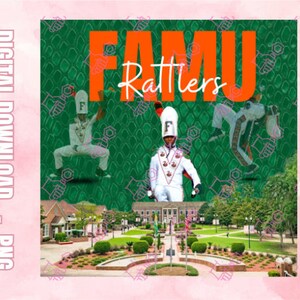 FAMU Florida A&M Rattlers PNG Sublimation 20oz Skinny Tumbler Seamless ...
