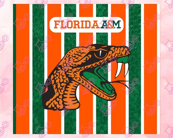 FAMU Rattlers 20oz Tumbler Wrap: Orange Green Stripes (digital Download ...