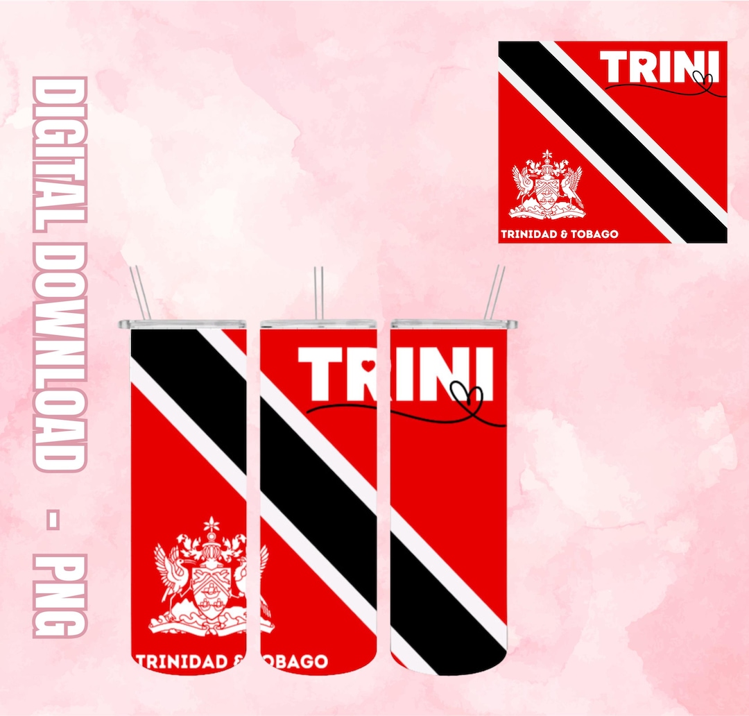 Trinidad & Tobago Flag 20oz Tumbler Wrap SVG | Seamless Skinny Tumbler ...