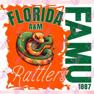 FAMU Florida A&M Rattlers | PNG | Sublimation | 20oz Skinny Tumbler ...