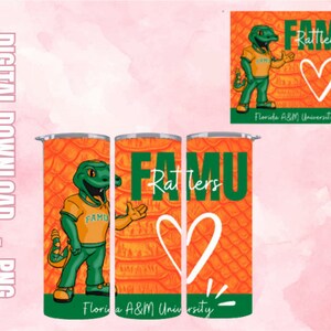 FAMU Mascot | PNG | Sublimation | 20oz Skinny Tumbler Seamless Wrap ...
