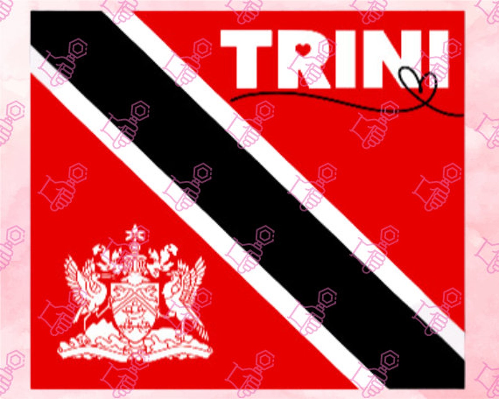 Trinidad & Tobago Flag 20oz Tumbler Wrap SVG | Seamless Skinny Tumbler ...
