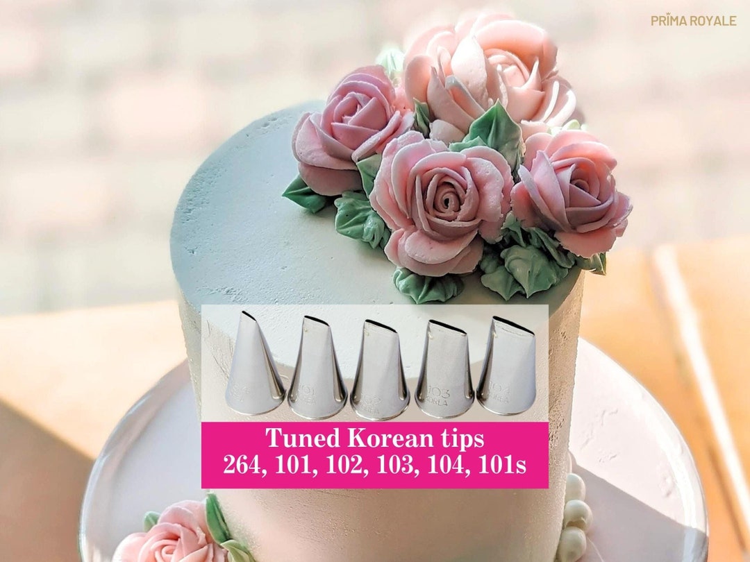 Korean TUNED 101s 101 102 103 104 264 Petal Tip Cake Decorating Tip ...