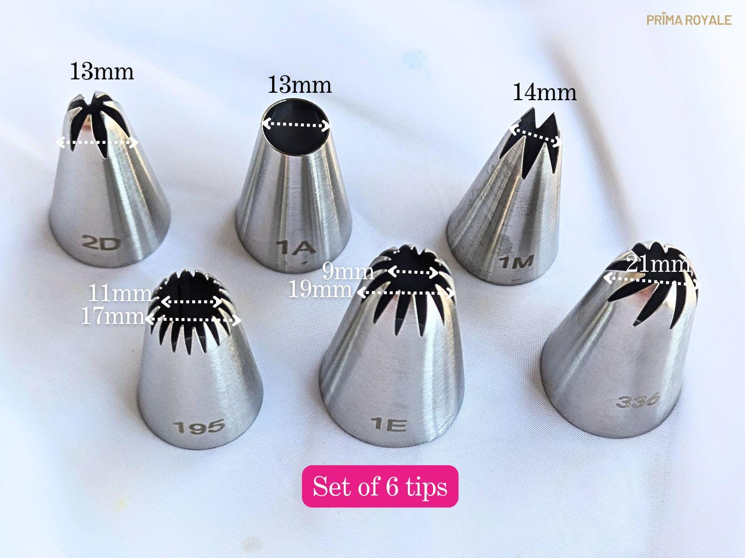 Set of 6 Large Piping Tips Border Vintage Cake Cupcake Swirls Lambeth ...